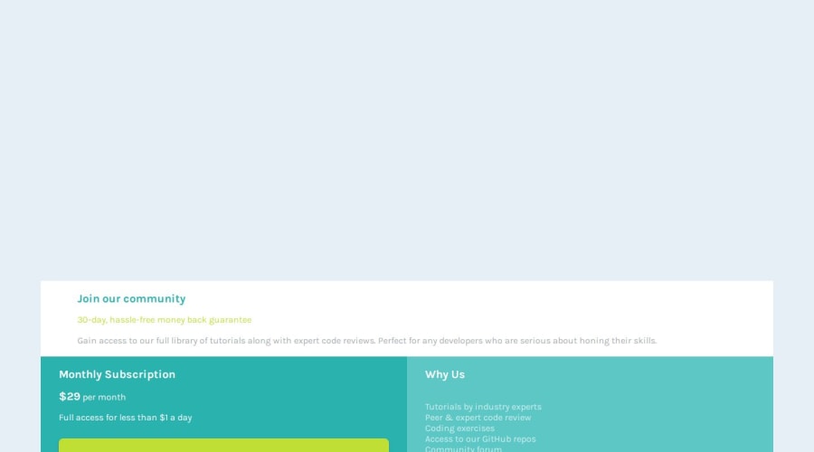 Frontend Mentor Built Single Price Grid Component Using Html And Css Coding Challenge Solution