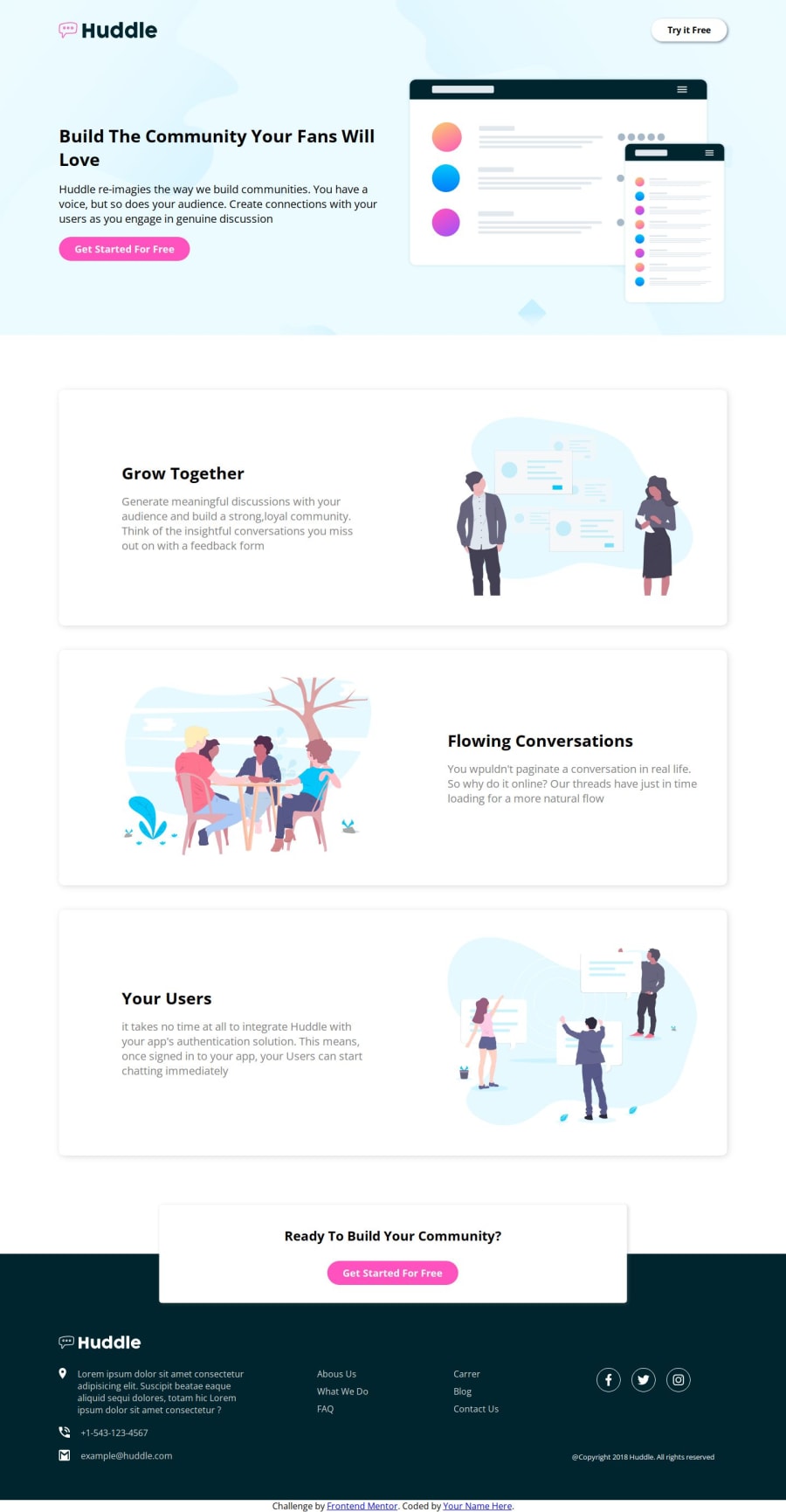 Frontend Mentor Full Responsive Landing Page With Flex And Grid And Media Queries Coding Challenge