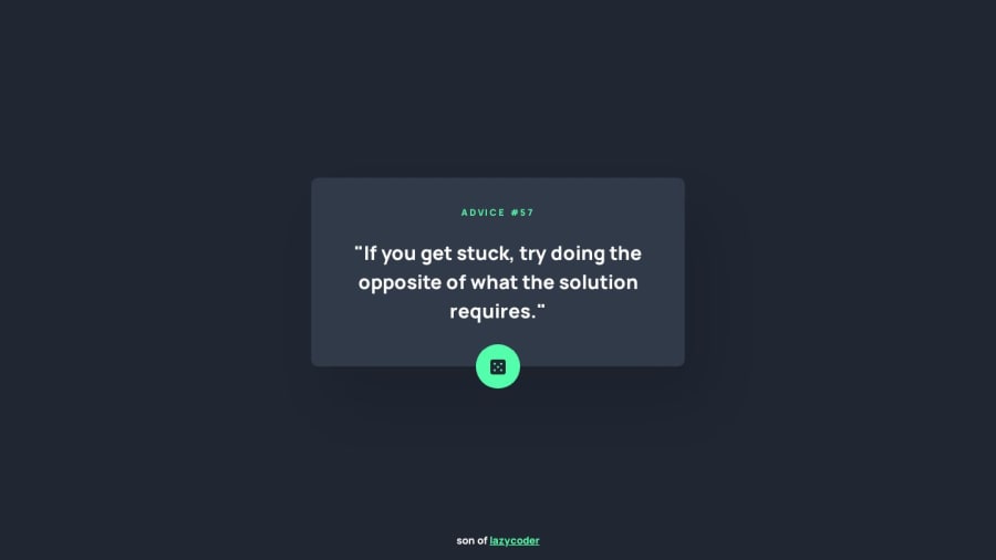 Frontend Mentor Advice Generator Using With Html Css Javascript Coding Challenge Solution