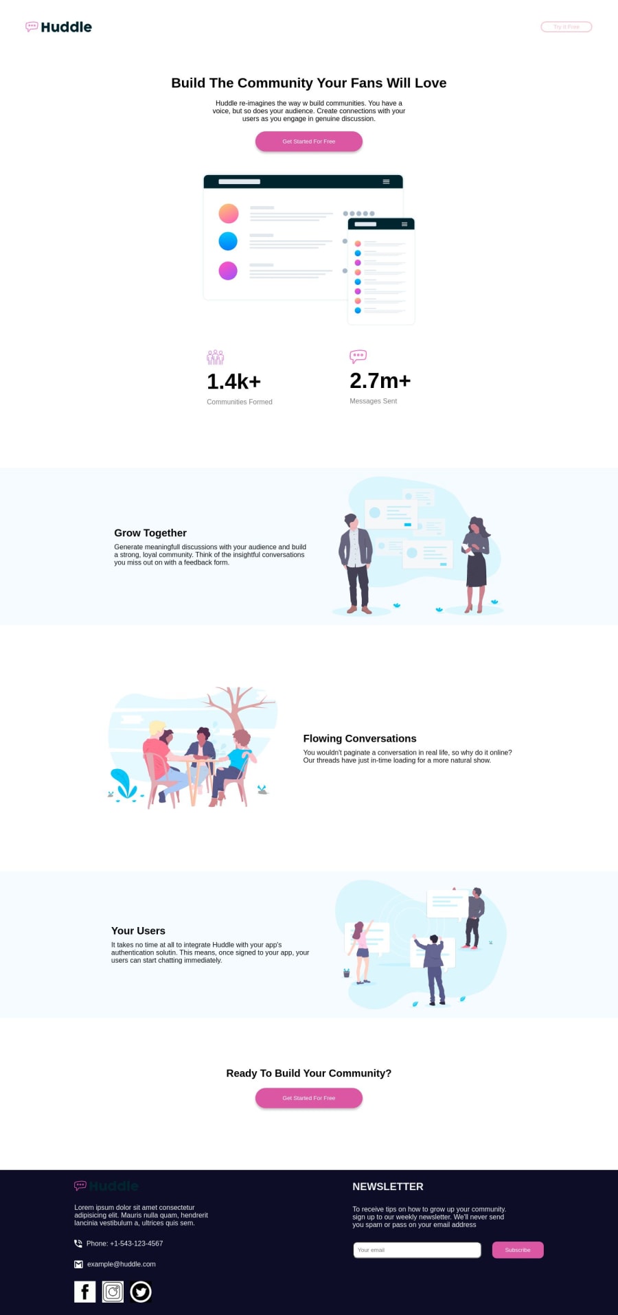 Frontend Mentor Huddle Landing Page With Flexbox Using Coding Challenge Solution