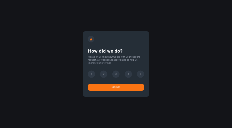 Frontend Mentor Interactive Rating Component Coding Challenge Solution