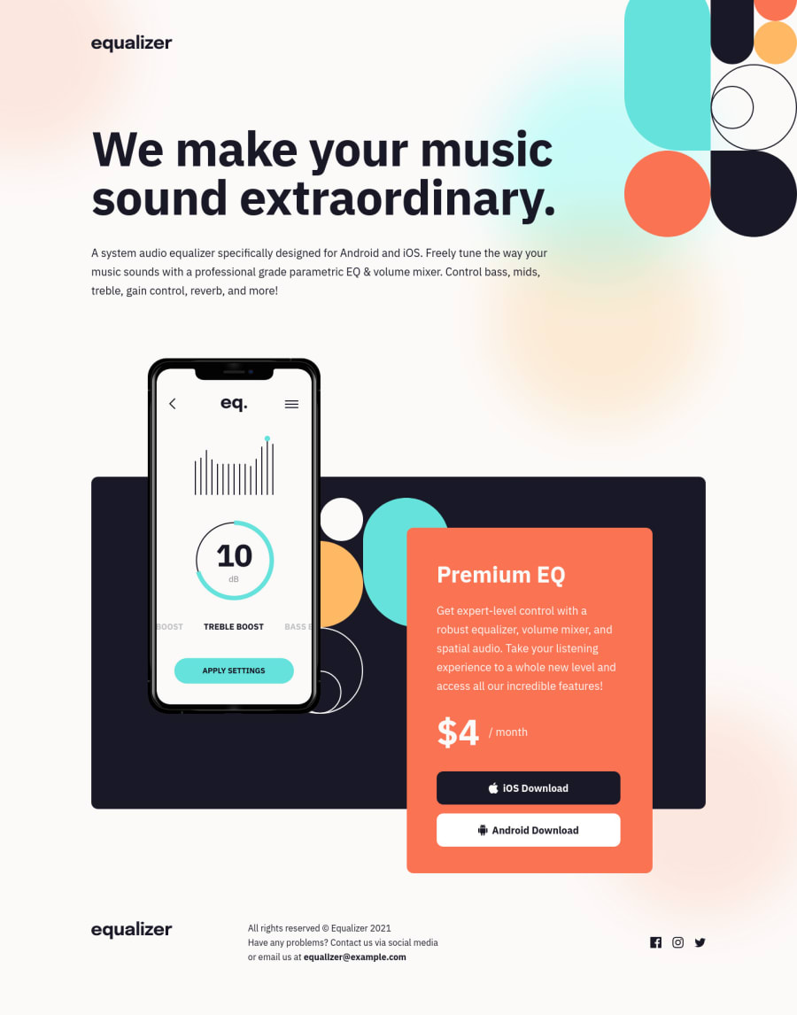 Frontend Mentor Equalizer Landing Page Using Tailwind Css Coding Challenge Solution