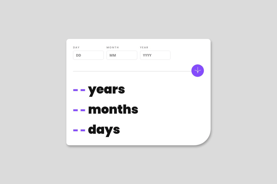 Frontend Mentor | Age calculator with form validation, date calculation ...