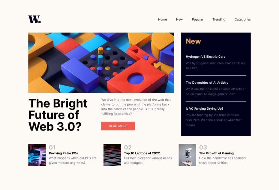 Frontend Mentor Responsive News Page Using Tailwind Css Grid Flex Coding Challenge Solution