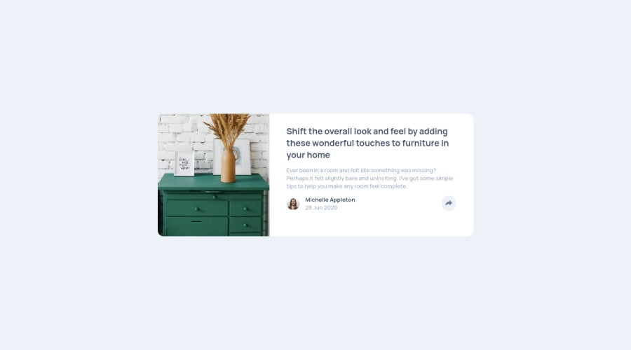 Frontend Mentor Article Preview Component Built With Html Css And Vanilla Js Coding Challenge
