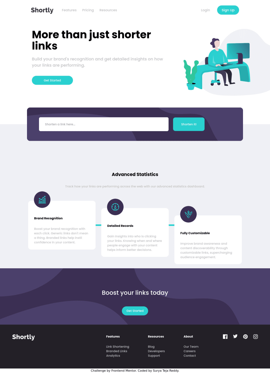 Frontend Mentor Responsive Url Shortener Made Using React Js And Tailwind Css Coding Challenge