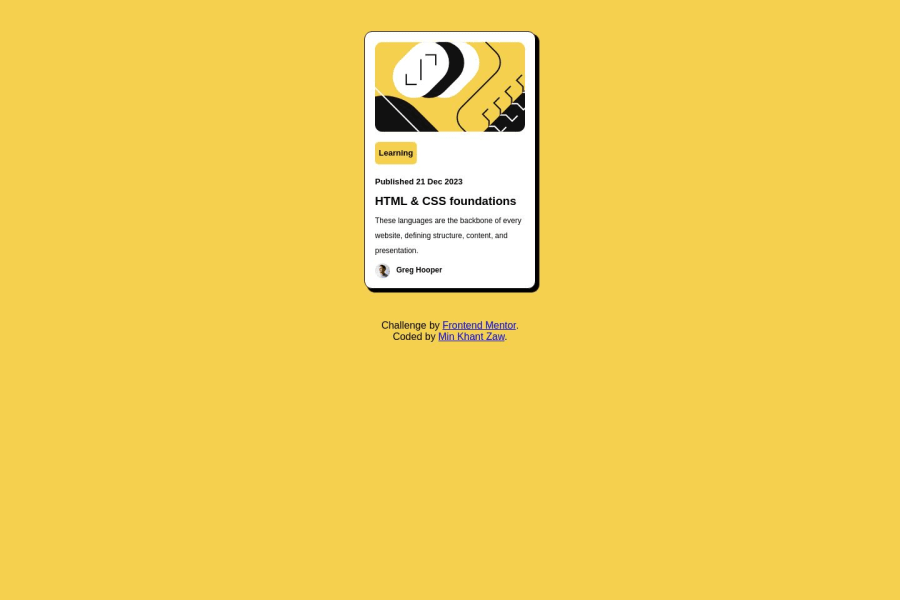 Frontend Mentor Blog Preview Card Using Html Css Coding Challenge Solution