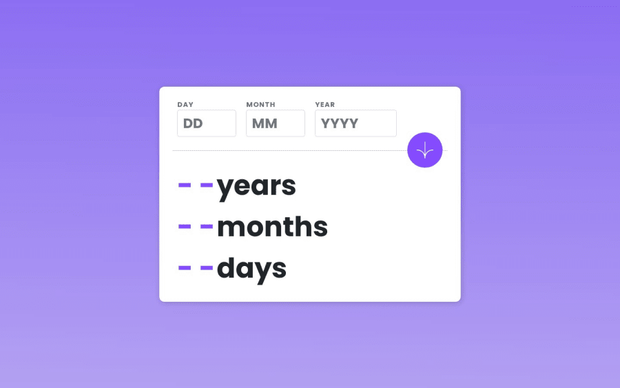 Frontend Mentor Responsive Age Calculator Using Bootstrap 5 And