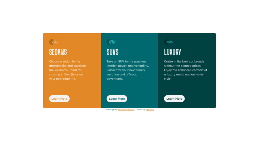 Frontend Mentor 3 Column Card Component Using Bootstrap Coding