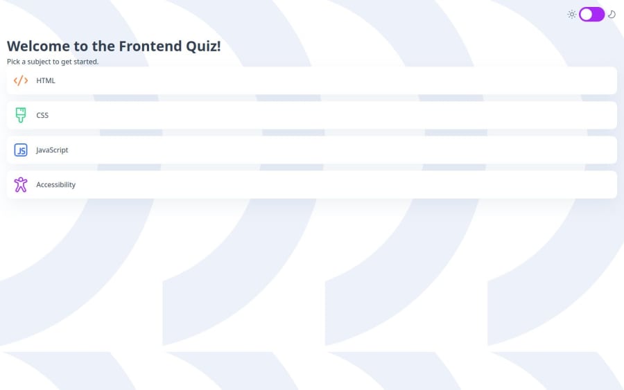 Frontend Mentor Frontend Quiz App Coding Challenge Solution
