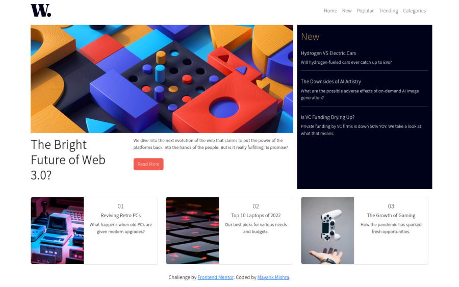Frontend Mentor | News Website Using Bootstrap's Grid and Card Html And ... Frontend Mentor | News Website Using Bootstrap's Grid and Card Html And ...
