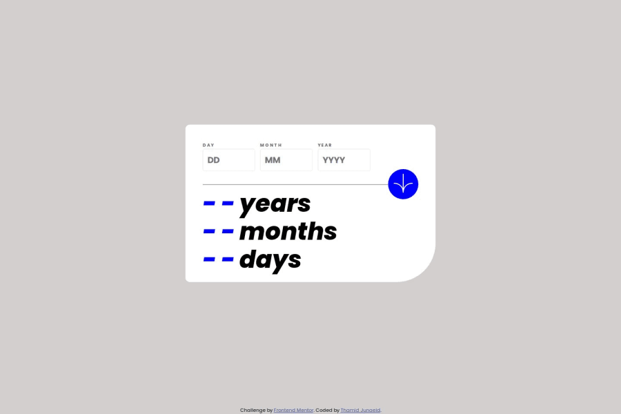 Frontend Mentor Age Calculator With Pure Html Css And Js With Input