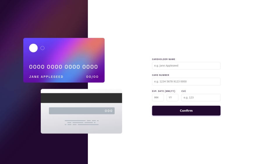 Frontend Mentor Interactive Card Details Sass Js Coding Challenge
