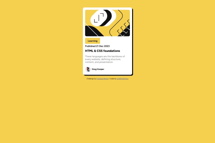 Frontend Mentor Responsive Blog Preview Card In Html And Css Coding Challenge Solution