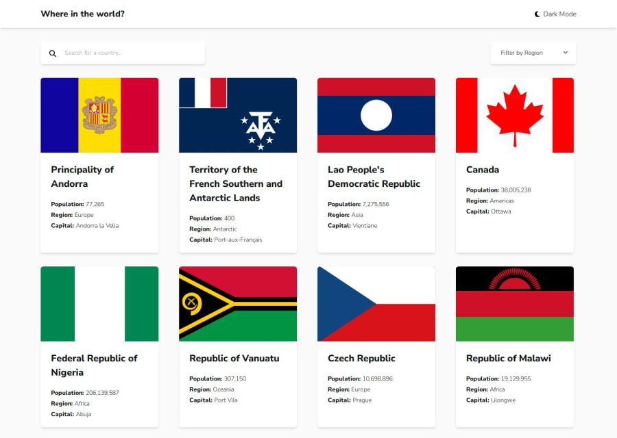 Frontend Mentor Countries Website Built With Reactjs Framer Motion
