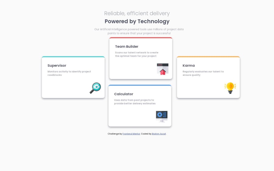Frontend Mentor Four Card Feature Section Coding Challenge Solution