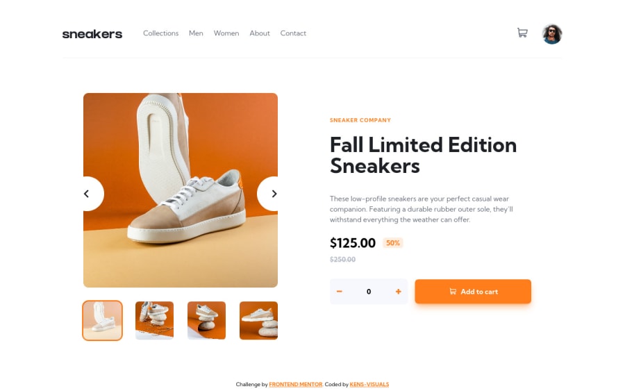 Frontend Mentor E Commerce Product Page Built W React And Tailwind Css Coding Challenge Solution