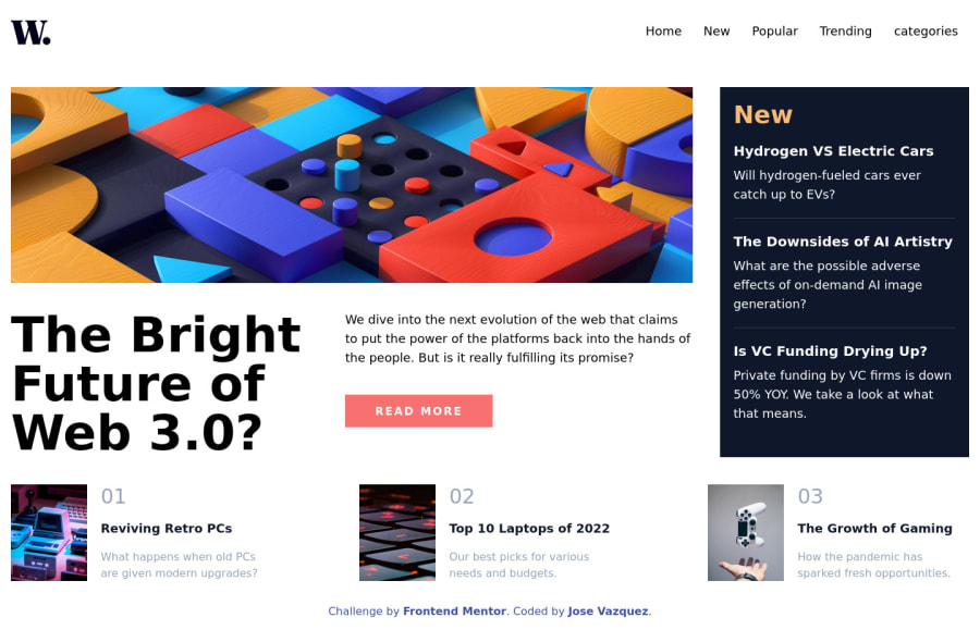 Frontend Mentor | desktop and mobile layout coding challenge solution