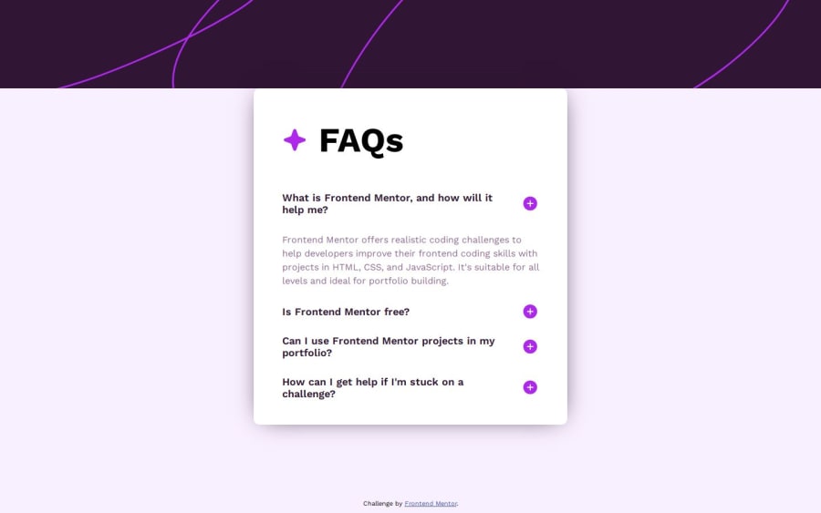 Frontend Mentor Faq Accordion Using Html Css Js Coding Challenge Solution