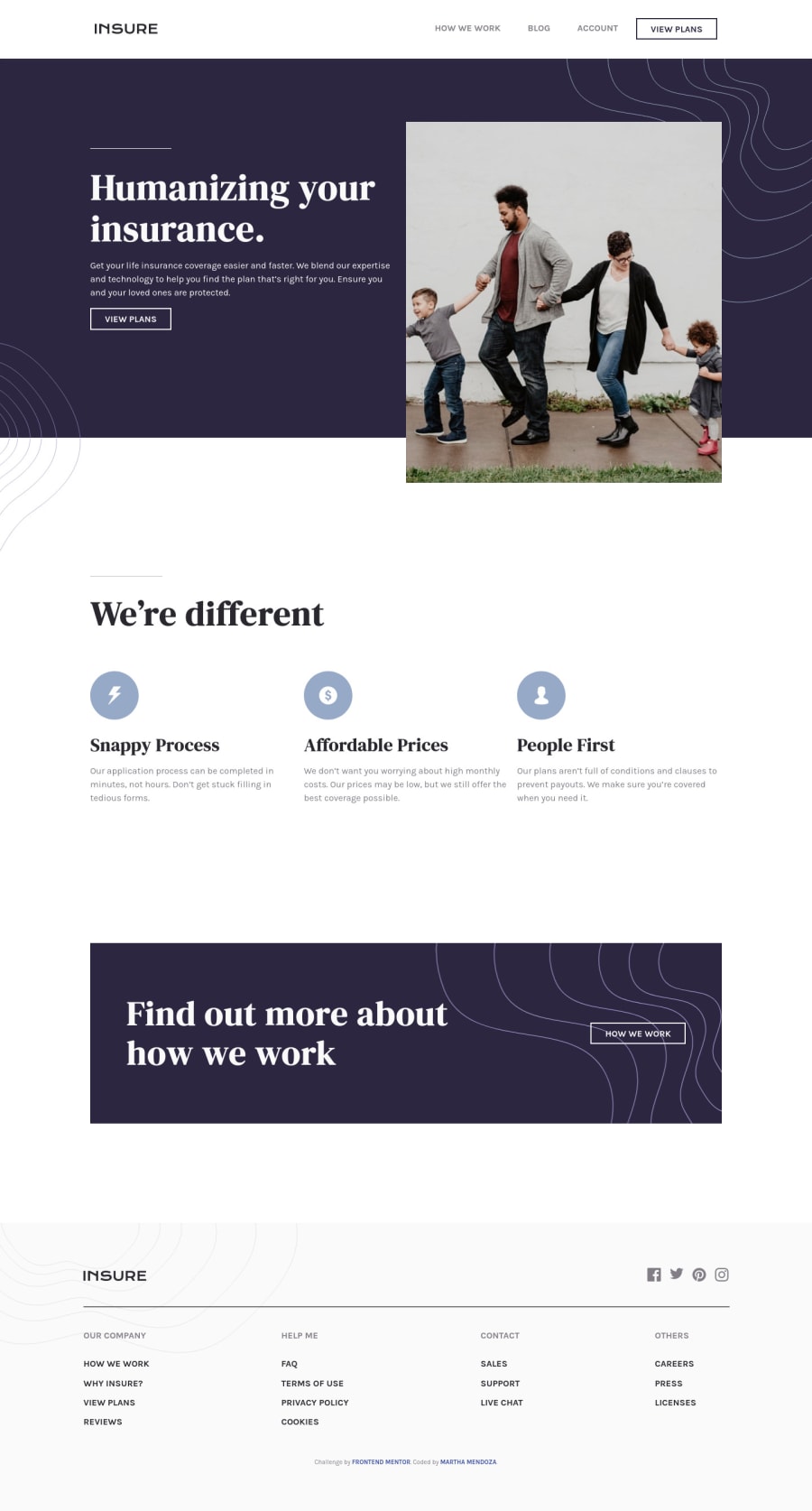 Frontend Mentor Insure Landing Page Html Css Js And Intersection
