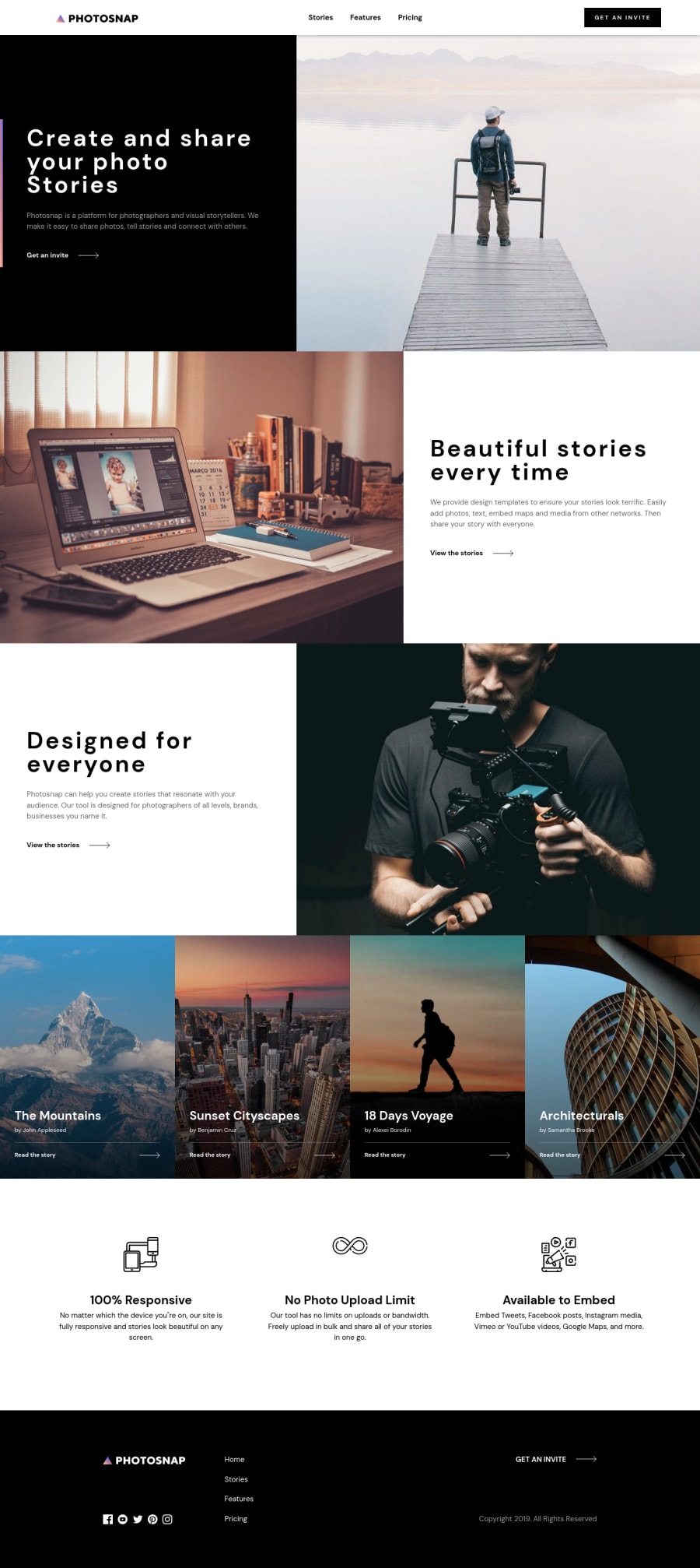 Frontend Mentor Photosnap Marketing Site Using Vuejs Scss And Bootstrap 5 Coding Challenge