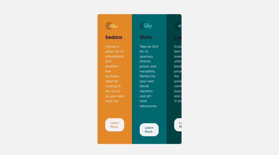 Frontend Mentor 3 Column Card Preview Coding Challenge Solution