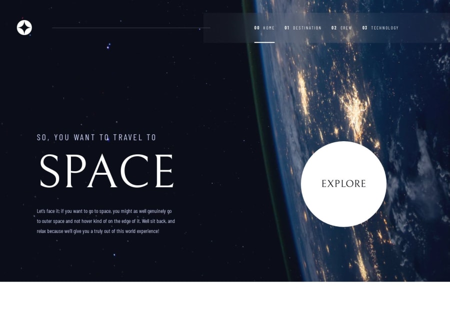Frontend Mentor Space Tourism Site Coding Challenge Solution