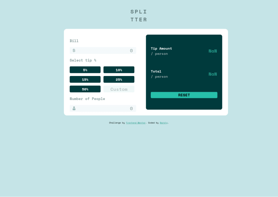 Frontend Mentor Responsive Tip Calculator Using Reactjs Coding