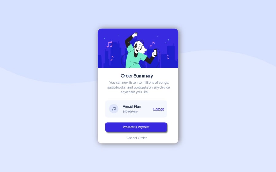 Frontend Mentor Order Summary Component Coding Challenge Solution
