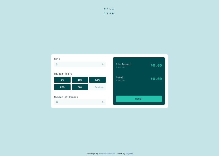 Frontend Mentor Responsive Tip Calculator Using Flexbox Css Grid And Javascript Coding
