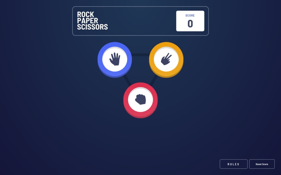 Frontend Mentor Responsive Rock Paper Scissors Using Flexbox Coding Challenge Solution