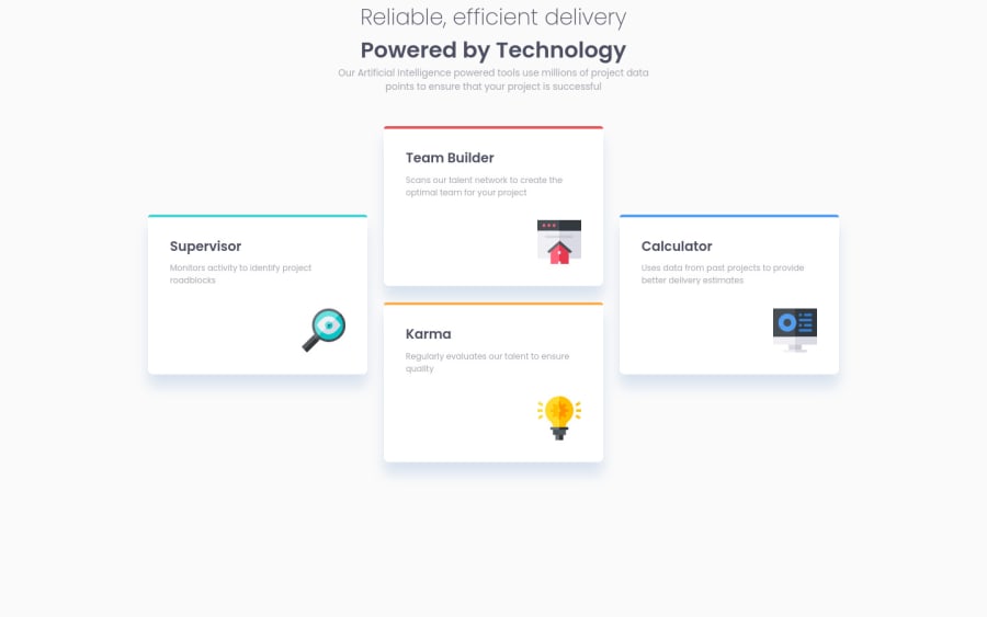 Frontend Mentor Four Card Feature Section Using Flexbox Coding