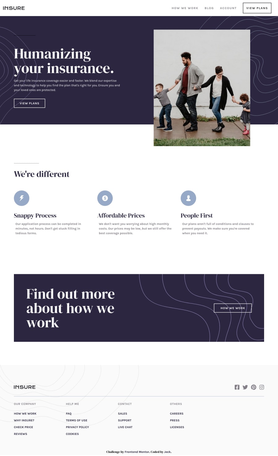 Frontend Mentor Insure Landing Page Mobile First Sass Scss Coding