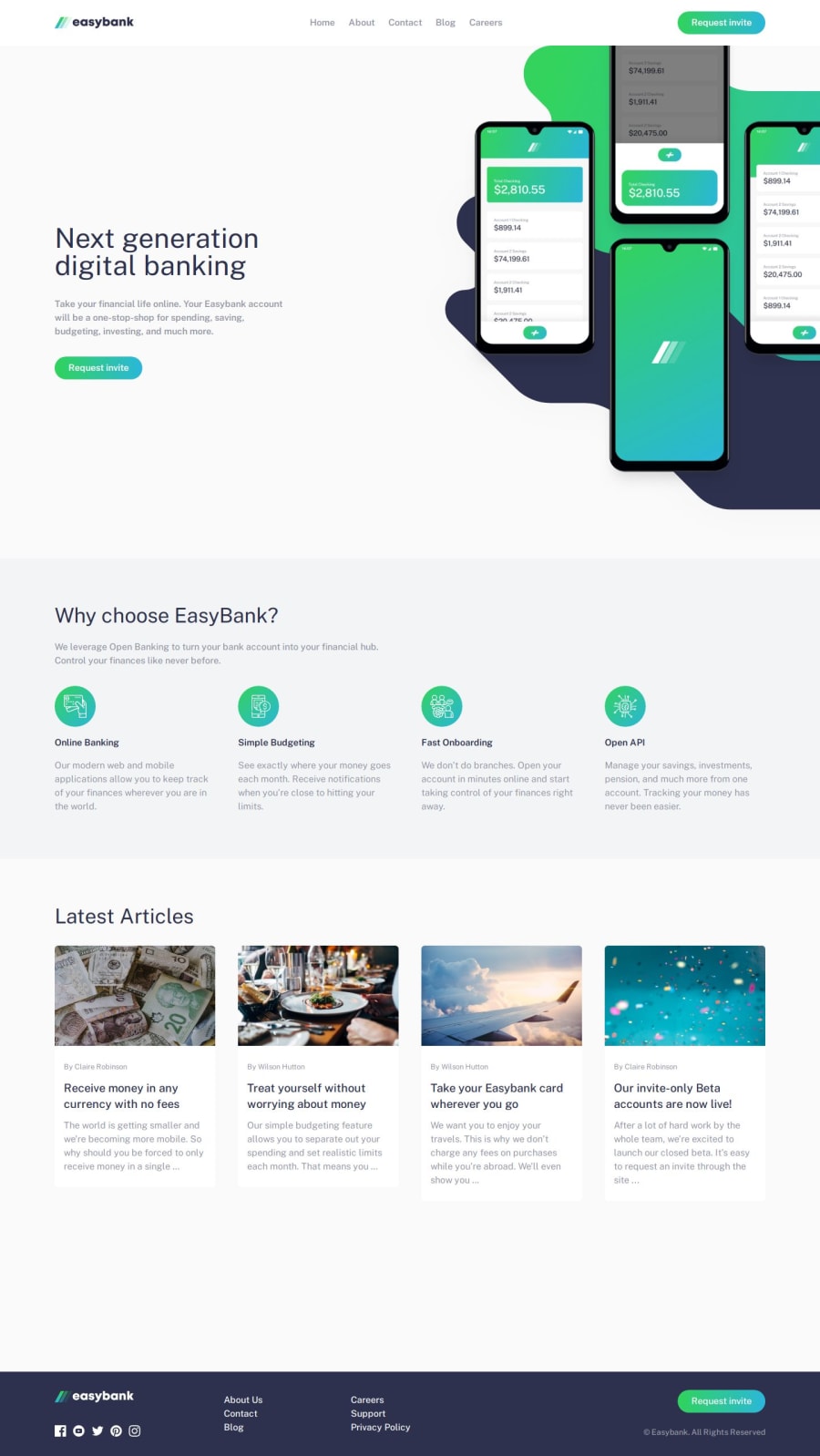 Frontend Mentor Easybank Landing Page Using React And Tailwind Css