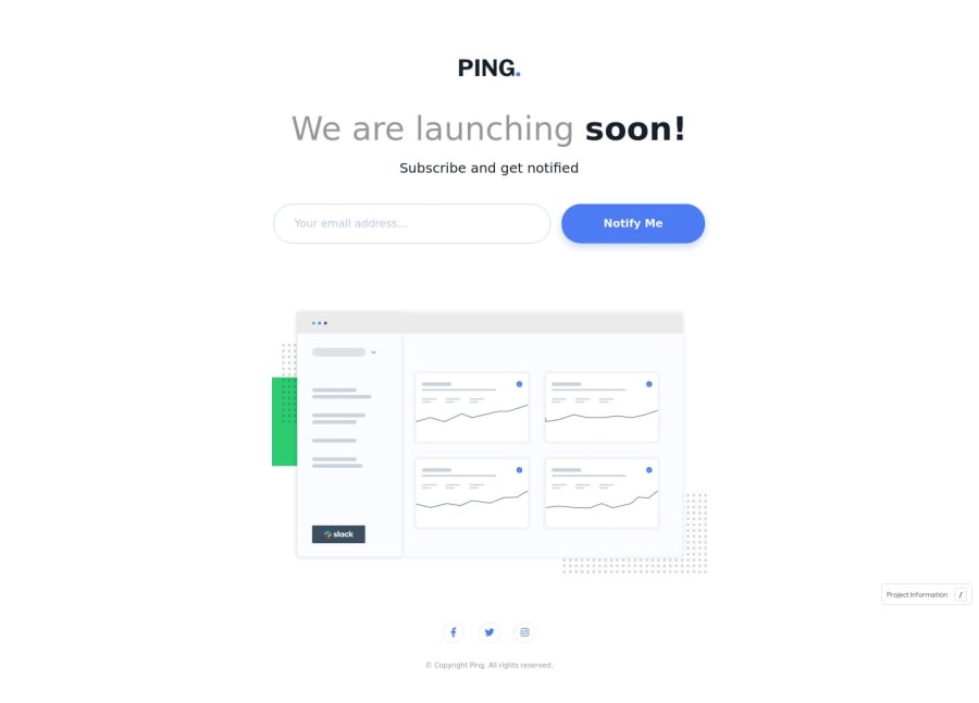Frontend Mentor Ping Coming Soon Page Using Bem Coding Challenge Solution
