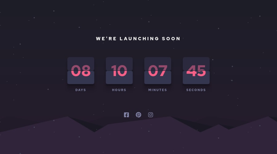 Frontend Mentor Launch Countdown Timer Using Html Css And Vanilla Js Coding Challenge Solution