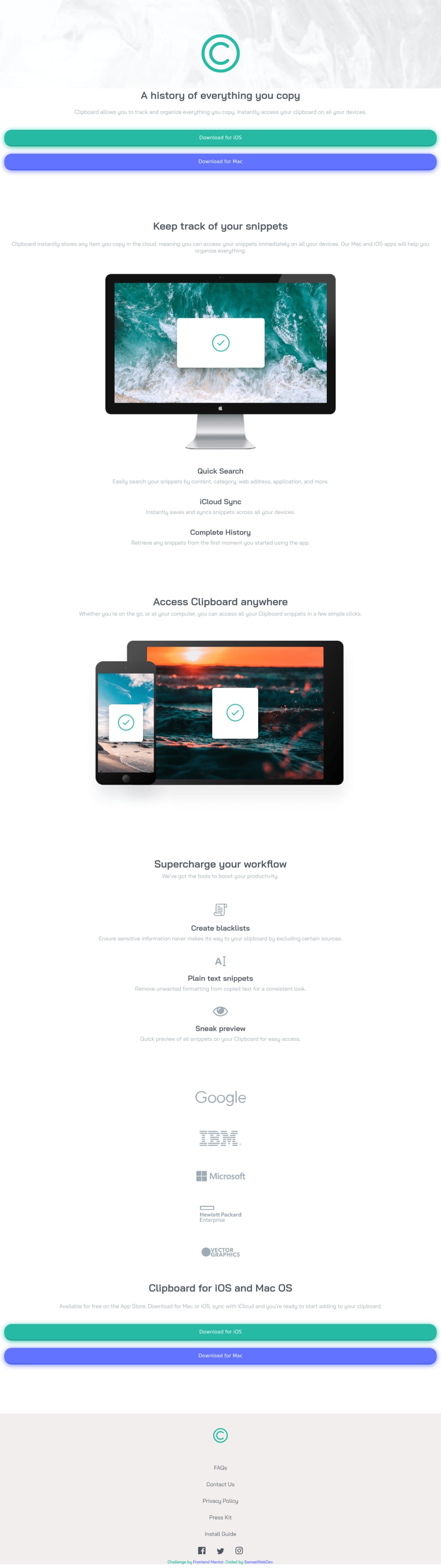 Frontend Mentor Unfinished Mobile Only Clipboard Landing Page Using Html And Css Coding