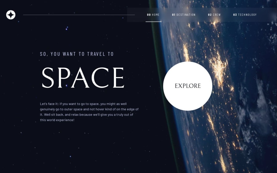 Frontend Mentor Space Tourism Solution Coding Challenge Solution