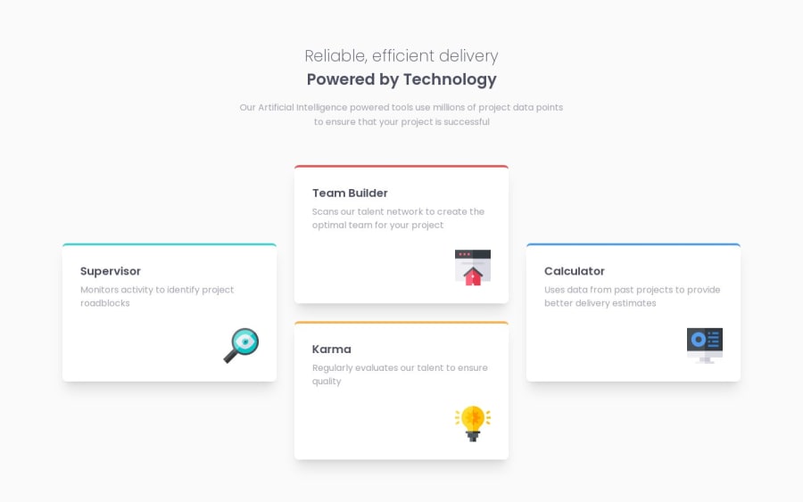 Frontend Mentor Four Card Feature Section Using Tailwindcss Coding Challenge Solution