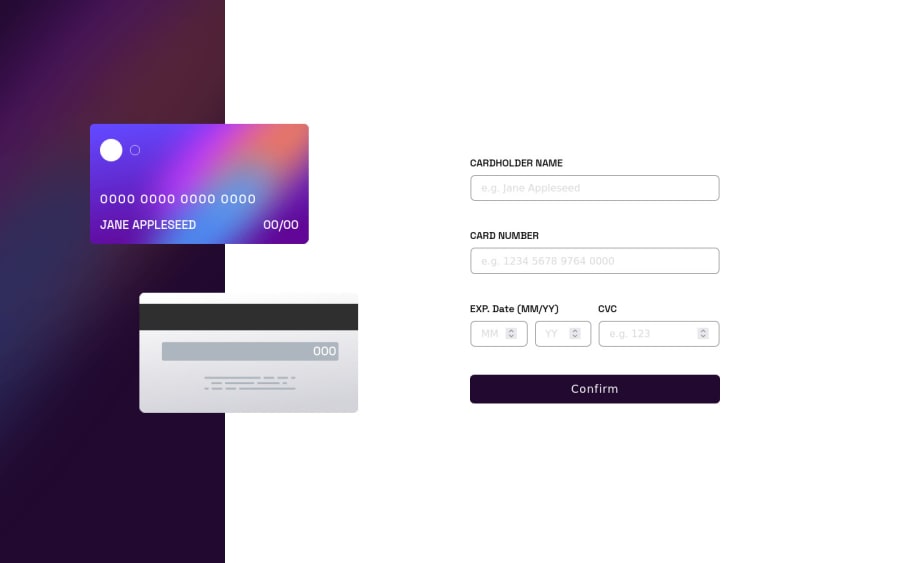 Frontend Mentor Interactive Card Details Form Coding Challenge Solution