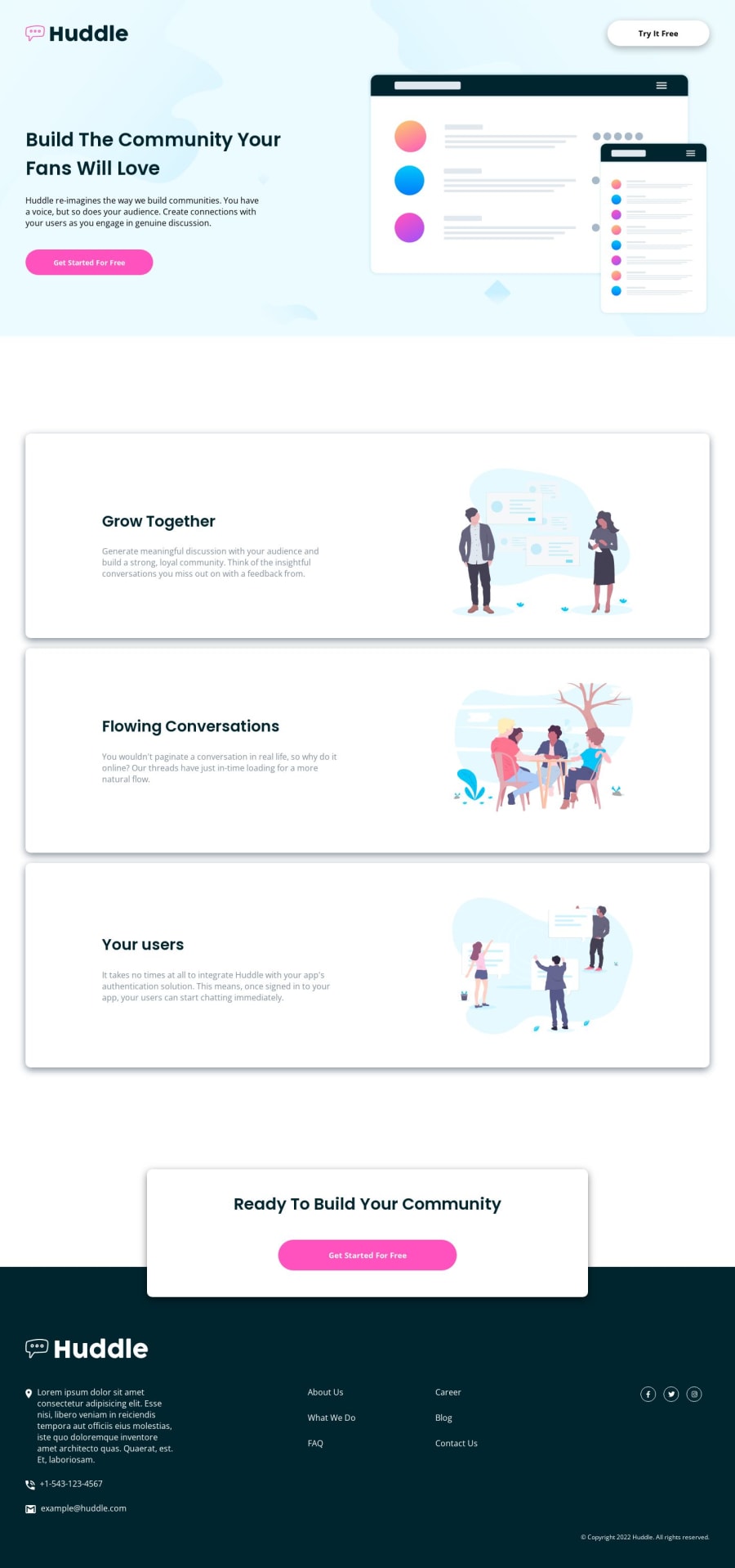 Frontend Mentor Responsive Huddle Landing Page With Alt Features Using Html Css Coding