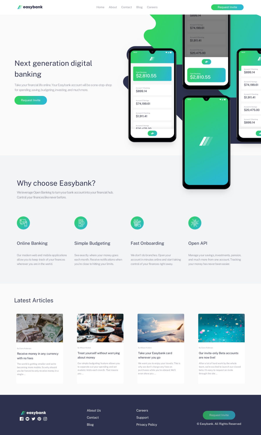 Frontend Mentor Easybank Page With Html Tailwindcss And Javascript