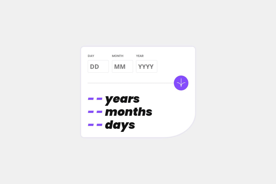 Frontend Mentor Age Calc App Using Flexbox And Js Date Object Coding Challenge Solution