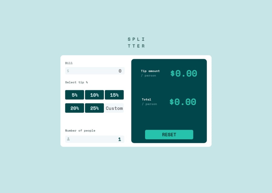 Frontend Mentor Tip Calculator Built With Reactjs Coding Challenge