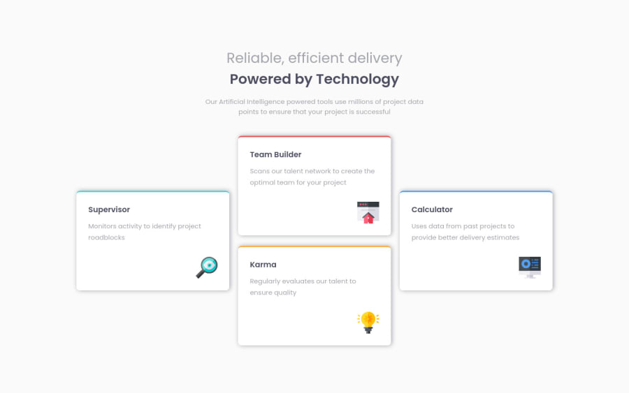 Frontend Mentor Four Card Feature Section Coding Challenge Solution