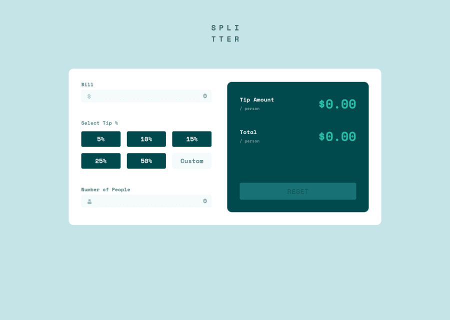 Frontend Mentor Tip Calculator Built With React Coding Challenge Solution