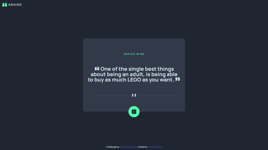 Frontend Mentor Advice Generator App Coding Challenge Solution
