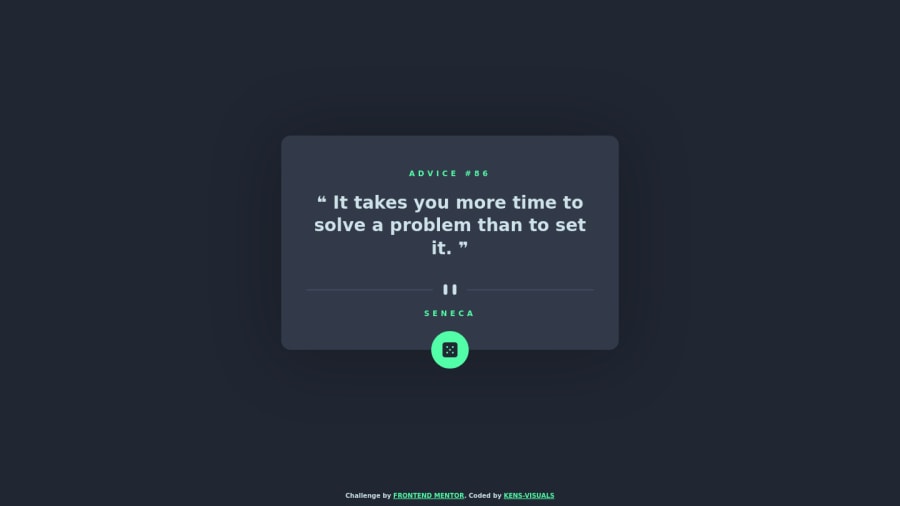 Frontend Mentor Advice Generator App With React And Styled Components Coding Challenge Solution