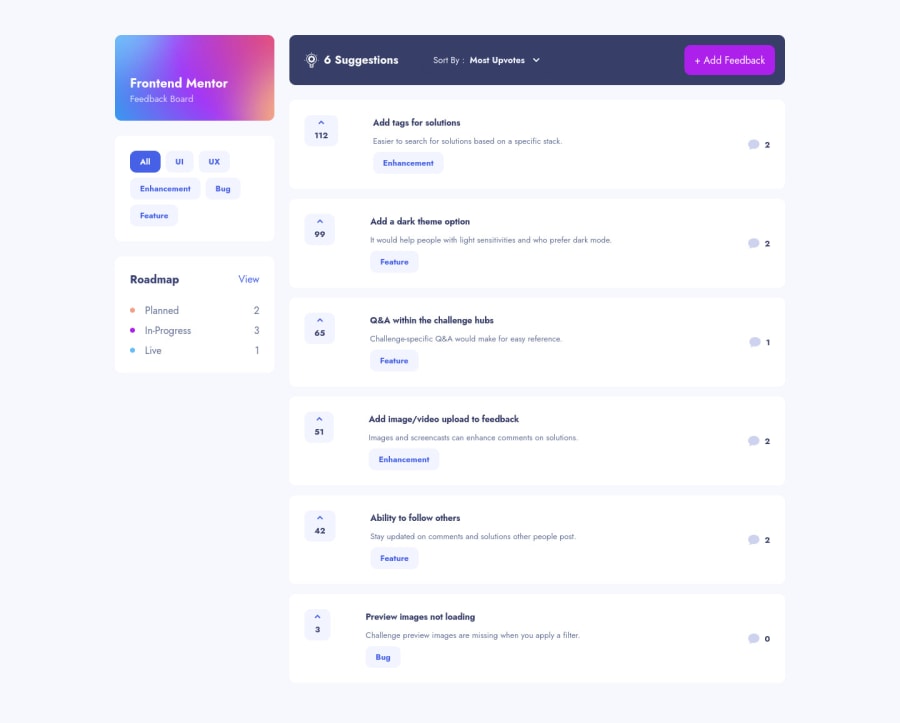 Frontend Mentor Feedback App Build With React Redux Toolkit