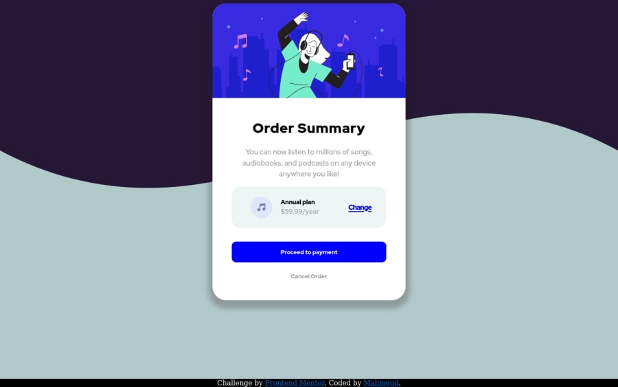 Frontend Mentor Order Summary Component Main Using Html And Vanilla Css Coding Challenge Solution